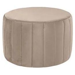 Pouf Fink "Helen", beige (creme), B:60cm H:43cm T:60cm, Poufs, mit seitlichen Nähten