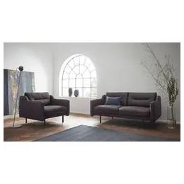 2-Sitzer Andas "Nordfyn", braun, B:169cm H:81cm T:92cm, Struktur weich (100% Polyester), Luxus-Microfaser Lederoptik (100% Polyester), 100% NaturLEDER, Sofas, edles Design in 3 Bezugsqualitäten, Design by Morten Georgsen