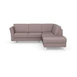 Sit & More Ecksofa SIT & MORE "Visby L-Form" Sofas Gr. B/H/T: 248cm x 87cm x 213cm, Chenille, Ottomane rechts, mit Bettfunktion-mit Bettkasten, rosa (rose) Wahlweise mit Bettfunktion und Stauraum, frei im Raum stellbar