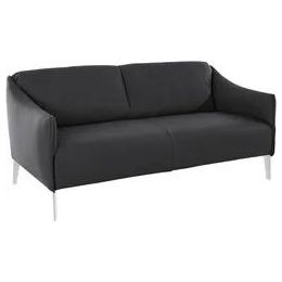 2,5-Sitzer W.Schillig "sally" Sofas Gr. B/H/T: 174cm x 78cm x 84cm, Longlife Xtra-Leder Z59, schwarz (schwarz z59) mit Metall-Winkelfüßen in Chrom glänzend, Breite 174 cm