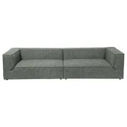 Big-Sofa Tom Tailor HOME "BIG CUBE" Sofas Gr. B/H/T: 300cm x 66cm x 129cm, Chenillestoff TSE, mit Sitztiefenverstellung, grün (spearmint tse 606) in 2 Breiten, wahlweise mit Sitztiefenverstellung, Tiefe 129 cm