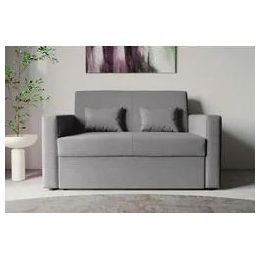 Schlafsofa Inosign "Ravena, Breite 146 cm, mit Bettfunktion" Sofas Gr. B/H/T: 146cm x 86cm x 94cm, Webstoff, silberfarben (silber) kompaktes 2-Sitzer Sofa, Webstoff, Cord