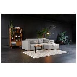 Ecksofa Tom Tailor HOME "HEAVEN CHIC S" Sofas Gr. B/H/T: 242cm x 85cm x 162cm, Struktur fein TBO, Recamiere rechts, ohne Bettfunktion-ohne Bettkasten, grau (powder grey tbo 39) aus der COLORS COLLECTION, wahlweise mit Bettfunktion & Bettkasten