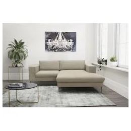 Ecksofa DOMO collection "Modica L-Form" Sofas Gr. B/H/T: 244cm x 83cm x 173cm, Cord, Recamiere rechts, braun (schlamm) moderne Optik mit großzügiger RecamiÃ ̈re, auch in Cord