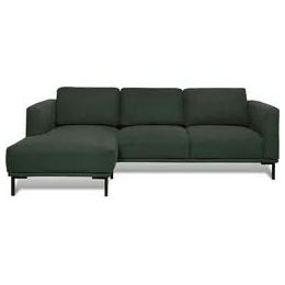 Ecksofa OTTO products "Fillin, L-Form" Sofas Gr. B/H/T: 242cm x 82cm x 152cm, Chenille, Recamiere links, grün Struktur hergestellt aus recycelten PET-Flaschen und im Leinen-Mix