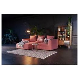 Ecksofa Tom Tailor HOME "HEAVEN CASUAL S" Sofas Gr. B/H/T: 242cm x 85cm x 162cm, Struktur grob TCU, Recamiere links, mit Bettfunktion-mit Bettkasten, rot (rich coral tcu 17) aus der COLORS COLLECTION, wahlweise mit Bettfunktion & Bettkasten