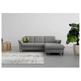 Sit & More Ecksofa SIT & MORE "Maggiore L-Form" Sofas Gr. B/T: 258cm x 173cm, Soft clean, mega-Recamiere rechts, mit Kopfteilverstellung-mit Bettfunktion-mit Bettkasten-Fussfarbe: Nickel satiniert, grau wahlweise mit Kopfteilverstellung, Bettfunktion und Bettkasten