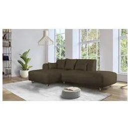 Ecksofa Andas "Svennis L-Form" Sofas Gr. B/H/T: 254cm x 83cm x 165cm, Filzoptik, Recamiere links, braun incl. Zierkissen, in 2 Bezugsvarianten