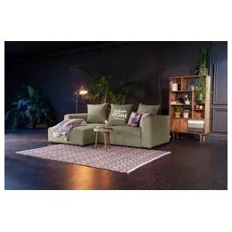 Ecksofa Tom Tailor HOME "HEAVEN CASUAL S" Sofas Gr. B/H/T: 242cm x 85cm x 162cm, Struktur grob TCU, Recamiere links, ohne Bettfunktion-ohne Bettkasten, grün (light olive tcu 23) aus der COLORS COLLECTION, wahlweise mit Bettfunktion & Bettkasten