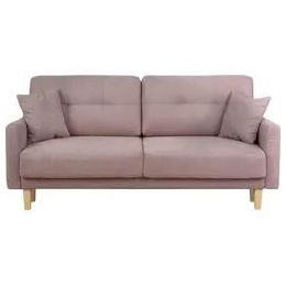 2-Sitzer Home Affaire "Triplo" Sofas Gr. B/H/T: 165 cm x 89 cm x 100 cm, Luxus-Microfaser weich, rosa (flamingo) mit Steppung im Rückenbereich, incl. Zierkissen, BTH: 16510089 cm