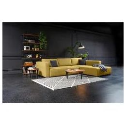 Ecksofa Tom Tailor HOME "HEAVEN STYLE XL" Sofas Gr. B/H/T: 302cm x 85cm x 221cm, Struktur fein TBO, Recamiere rechts, ohne Bettfunktion-ohne Bettkasten-Metallfuß, gelb (mustard tbo 5) aus der COLORS COLLECTION, wahlweise mit Bettfunktion & Bettkasten