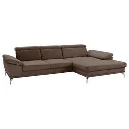 Sit & More Ecksofa SIT&MORE "Scorpio L-Form" Sofas Gr. B/H/T: 311 cm x 85 cm x 181 cm, Luxus-Microfaser ALTARA NUBUCK, mega-Recamiere rechts, mit Sitztiefenverstellung, braun inklusive Sitztiefenverstellung, wahlweise mit Kopfverstellung