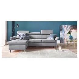 Ecksofa exxpo - SOFA FASHION "Maretto, bequem und komfortabel, L-Form" Sofas Gr. B/H/T: 257cm x 96cm x 167cm, Webstoff, Recamiere links, ohne Bettfunktion, beige inkl. Kopf- bzw. Rückenverstellung, wahlweise mit Bettfunktion