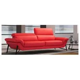 2,5-Sitzer Egoitaliano "Narcisa" Sofas Gr. B/H/T: 226cm x 96cm x 110cm, Leder BULL, mit verstellbaren Kopfstützen, rot (kirschrot) mit verstellbaren Kopfstützen