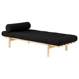 Daybed KARUP DESIGN "Next" Daybetten Gr. Gestell: Natur, Liegefläche B/L: 75cm x 200cm Betthöhe: 37cm, kein Härtegrad, Futonmatratze, grau (holzkohle, klarlackiert kieferholz) aus massiven Kiefernholz, inkl. Futonmatratze und Kissen