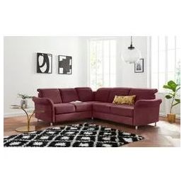 Sit & More Ecksofa SIT & MORE "Darwin L-Form" Sofas Gr. B/H/T: 249cm x 83cm x 229cm, Luxus-Microfaser Florence, langer Schenkel rechts, ohne Kopfteilverstellung-ohne Bettfunktion-ohne Schubladenstauraum, rot (bordeaux) inklusive Federkern, wahlweise mit Kopfteilverstellung, Bettfunktion