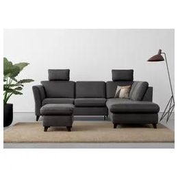 Ecksofa Home Affaire "Trelleborg L-Form" Sofas Gr. B/H/T: 252 cm x 86 cm x 213 cm, Breitcord, Ottomane rechts, mit Bettfunktion-mit Stauraum, grau wahlweise mit Bettfunktion und Bettkasten, inkl. Federkern-Polsterung