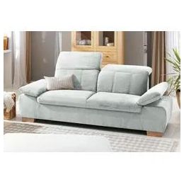 2-Sitzer Home Affaire "Bergamo" Sofas Gr. B/H/T: 195 cm x 77 cm x 90 cm, Chenille, ohne Funktion, silberfarben (silber) mit Armlehn-und Rückenfunktion, Federkern