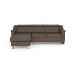 Sit & More Ecksofa SIT & MORE "Freetown L-Form" Sofas Gr. B/H/T: 257cm x 84cm x 166cm, Luxus-Microfaser, Recamiere links, ohne Bettfunktion-ohne Bettkasten, grau (taupe) inklusive Kopfteilverstellung und komfortablem Federkern