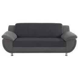 3-Sitzer Trendmanufaktur Sofas Gr. B/H/T: 207cm x 85cm x 94cm, Kunstleder SOFTLUX-Struktur, Mit Federkern, grau (grau/dunkelgrau) wahlweise mit Federkern