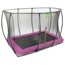 Bodentrampolin EXIT "Silhouette Ground" Trampoline Gr. B: 244cm, rosa (schwarz, pink) Kinder BxT: 244x366 cm, mit Sicherheitsnetz