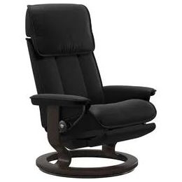 Relaxsessel stressless "Admiral" Sessel Gr. Leder BATICK, PowerTM Leg & Back-ohne Akku-Classic Base Wenge, B/H/T: 87cm x 101cm x 78cm, schwarz (black batick) verstellbar, optional 2-motorisch, Größe M & L, Gestell Wenge