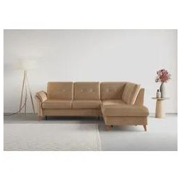 Sit & More Ecksofa SIT & MORE "Göteborg" Sofas Gr. B/H/T: 250cm x 90cm x 226cm, Luxus-Microfaser ALTARA NUBUCK, Ottomane rechts, mit Bettfunktion-mit Bettkasten, braun (macchiato) Sitztiefenverstellung und Federkern, wahlweise mit Bettfunktion