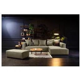 Ecksofa Tom Tailor HOME "HEAVEN CASUAL XL" Sofas Gr. B/H/T: 302cm x 85cm x 221cm, Struktur grob TCU, Recamiere rechts, mit Bettfunktion-mit Bettkasten, grün (light olive tcu 23) aus der COLORS COLLECTION, wahlweise mit Bettfunktion & Bettkasten