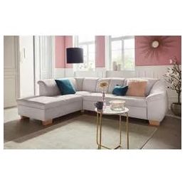 Sit & More Ecksofa SIT & MORE "Santo L-Form" Sofas Gr. B/H/T: 272cm x 82cm x 206cm, Struktur weich, langer Schenkel rechts, Ohne Bettfunktion, grau (hellgrau) mit Federkern, wahlweise Bettfunktion und Stauraum