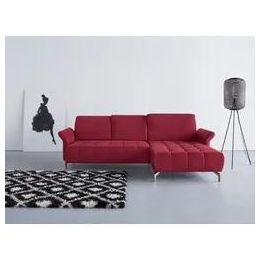 Ecksofa Inosign "Fresh L-Form" Sofas Gr. B/H/T: 281 cm x 79 cm x 185 cm, Luxus-Microfaser ALTARA NUBUCK, mega-Recamiere rechts, mit Armteilverstellung-mit Kopfteilverstellung, rot (bordeaux) Federkern, wahlweise Kopfteilverstellung und motorischer Vorziehsitz