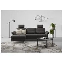 Ecksofa Inosign "Palm Beach L-Form" Sofas Gr. B/H/T: 269 cm x 89 cm x 175 cm, Luxus-Microfaser Euphoria, mega-Recamiere links, mit Sitztiefenverstellung-ohne Bettfunktion-ohne Bettkasten-ohne Armteilverstellung, grau (fango) Federkern, mit Sitztiefenverstellung, wahlweise Bettfunktion