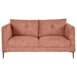 2-Sitzer LEONIQUE "Venadour" Sofas Gr. B/H/T: 167cm x 84cm x 96cm, Samtoptik, rosa (blossom) zeitlose Optik, hohe Füße aus Metall, auch für kleinere Räume geeignet