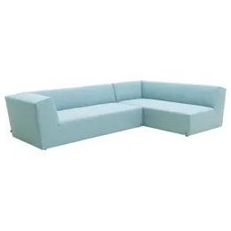 Ecksofa Tom Tailor HOME "ELEMENTS" Sofas Gr. B/H/T: 289cm x 70cm x 190cm, Struktur fein TBO, Ottomane beidseitig montierbar, blau (ice blue tbo 56) Sofa-Element aus 2 Sofa-Eckelementen, Ottomane rechts