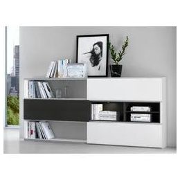 Fif Möbel Sideboard FIF MÖBEL "TORO 410" Sideboards weiß (hochglanz weiß/schwarzbraun) Breite 240,6 cm