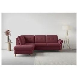 Sit & More Ecksofa SIT & MORE "Göteborg" Sofas Gr. B/H/T: 250cm x 90cm x 226cm, Luxus-Microfaser Florence, Ottomane links, ohne Bettfunktion-ohne Bettkasten, rot (bordeaux) Sitztiefenverstellung und Federkern, wahlweise mit Bettfunktion