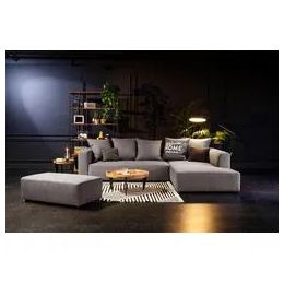 Ecksofa Tom Tailor HOME "HEAVEN CASUAL XL" Sofas Gr. B/H/T: 302cm x 85cm x 221cm, Struktur grob TCU, Recamiere rechts, mit Bettfunktion-mit Bettkasten, grau (warm grey tcu 39) aus der COLORS COLLECTION, wahlweise mit Bettfunktion & Bettkasten