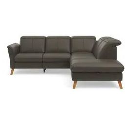 Sit & More Ecksofa SIT & MORE "Romero L-Form", grau (anthrazit), B:250cm H:91cm T:220cm, 100% Polyester, Sofas, wahlweise mit oder ohne TV-Funktion, Bettfunktion, Bettkasten