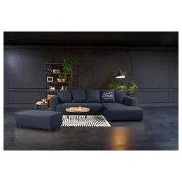 Ecksofa Tom Tailor HOME "HEAVEN CASUAL XL" Sofas Gr. B/H/T: 302cm x 85cm x 221cm, Struktur fein TBO, Recamiere rechts, mit Bettfunktion-mit Bettkasten, blau (schwarz navy tbo 6) aus der COLORS COLLECTION, wahlweise mit Bettfunktion & Bettkasten