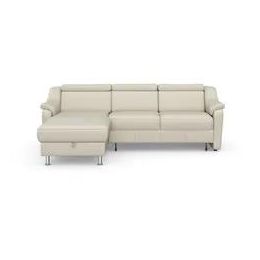 Sit & More Ecksofa SIT & MORE "Freetown L-Form" Sofas Gr. B/H/T: 257cm x 84cm x 166cm, Luxus-Microfaser ALTARA NUBUCK, Recamiere links, mit Bettfunktion-mit Bettkasten, beige (elfenbein) inklusive Kopfteilverstellung und komfortablem Federkern