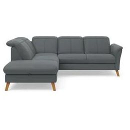 Sit & More Ecksofa SIT & MORE "Romero L-Form" Sofas Gr. B/H/T: 250cm x 91cm x 220cm, Luxus-Microfaser ALTARA NUBUCK, Ottomane links, ohne Federkern-mit Kopfteilverstellung-mit Bettfunktion-mit Stauraum-ohne TV-motorisch, grau (dunkelgrau) wahlweise mit oder ohne TV-Funktion, Bettfunktion, Bettkasten