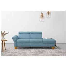 Recamiere Home Affaire "Lindgren" Sofas Gr. B/H/T: 206 cm x 84 cm x 93 cm, Struktur, Armlehne links, ohne TV-Funktion motorisch-ohne Bettkasten-ohne Kopfteilverstellung-ohne Federkern, blau (eisblau) wahlweise motorische TV-Funktion, Bettkasten und Kopfteilverstellung