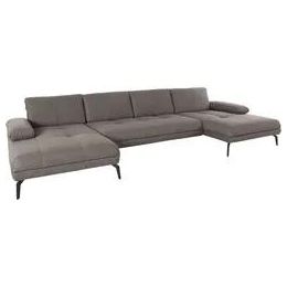 Wohnlandschaft Andas "Stenlille U-Form" Sofas Gr. B/H/T: 374cm x 83cm x 162cm, Struktur weich, gleichschenklig, braun incl. Sitztiefen-, Kopfteil- und Armteilverstellung