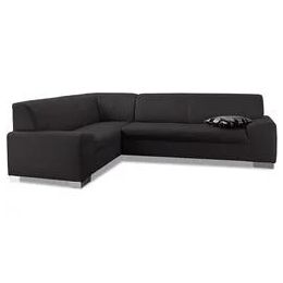 Ecksofa DOMO collection "Alisson L-Form" Sofas Gr. B/H/T: 249cm x 75cm x 181cm, Luxus-Kunstleder, langer Schenkel rechts, ohne Bettfunktion, schwarz wahlweise mit Bettfunktion