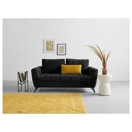 2,5-Sitzer Inosign "Lörby" Sofas Gr. B/H/T: 180 cm x 90 cm x 92 cm, Struktur weich, Struktur weich, schwarz auch mit Aqua clean-Bezug, feine Steppung im Sitzbereich, lose Kissen