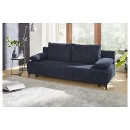 Jockenhöfer Schlafsofa JOCKENHÖFER GRUPPE "Luigi" Sofas Gr. B/T: 196cm x 83cm, blau (dunkelblau) praktischer Bettfunktion, StauraumBettkasten, frei im Raum stellbar