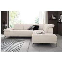 Ecksofa Places of Style "Caluna L-Form" Sofas Gr. B/H/T: 262cm x 97cm x 233cm, Struktur flausch, langer Schenkel links, beige (creme) mit Sitztiefen- und Kopfteilverstellung (5fach)