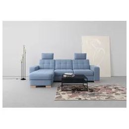 Sit & More Ecksofa SIT & MORE "Quincy L-Form" Sofas Gr. B/H/T: 252cm x 82cm x 161cm, Luxus-Microfaser ALTARA NUBUCK, Recamiere links, ohne Bettfunktion, blau wahlweise mit Bettfunktion und Bettkasten