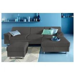 Ecksofa Inosign "Jamie, L-Form" Sofas Gr. B/H/T: 251cm x 72cm x 80cm, Luxus-Kunstleder, Recamiere rechts, mit Bettfunktion, grau wahlweise mit Bettfunktion