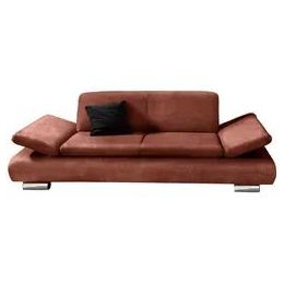 2-Sitzer Max Winzer "Toulouse modern und bequem, aktuelles Design, hoher Sitzkomfort" Sofas Gr. B/H/T: 190 cm x 75 cm x 89 cm, Leder 93700, braun (cognac) mit klappbaren Armlehnen, Breite 190 cm