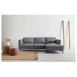 Ecksofa OTTO products "Fillin, L-Form" Sofas Gr. B/H/T: 242cm x 82cm x 152cm, Leinenmix, Recamiere rechts, grau (anthrazit) Struktur hergestellt aus recycelten PET-Flaschen und im Leinen-Mix